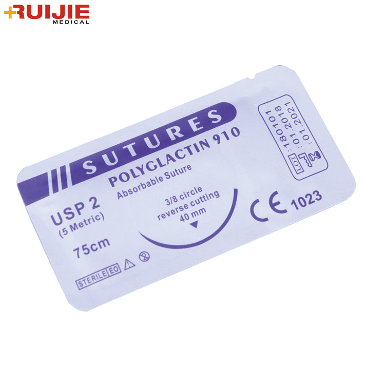 Medical Disposable Poliglactine 910 (PGLA) Sterile Suture With Thread ...